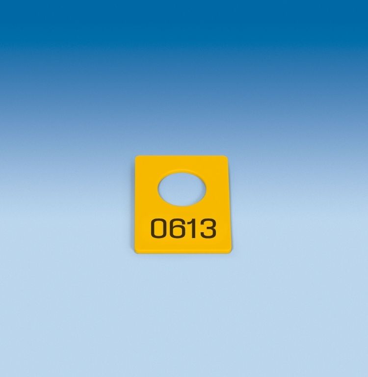 Kunststof garderobenummers GEEL 501-1000 - 't Hekeltje